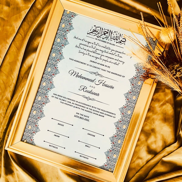 Nikkah Contract With Mehr - Etsy