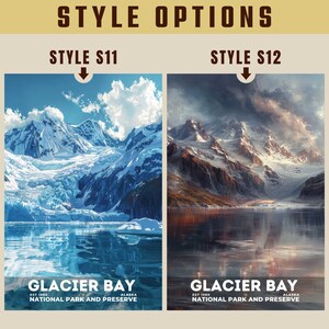 Glacier Bay National Park Poster, Travel Wall Decor, Retro Travel ...