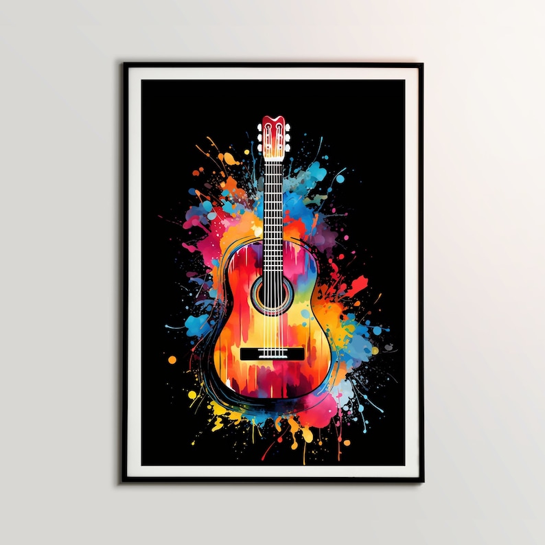 Classic Guitar Poster, Musical Instrument, Music Wall Art, Studio Decor ...