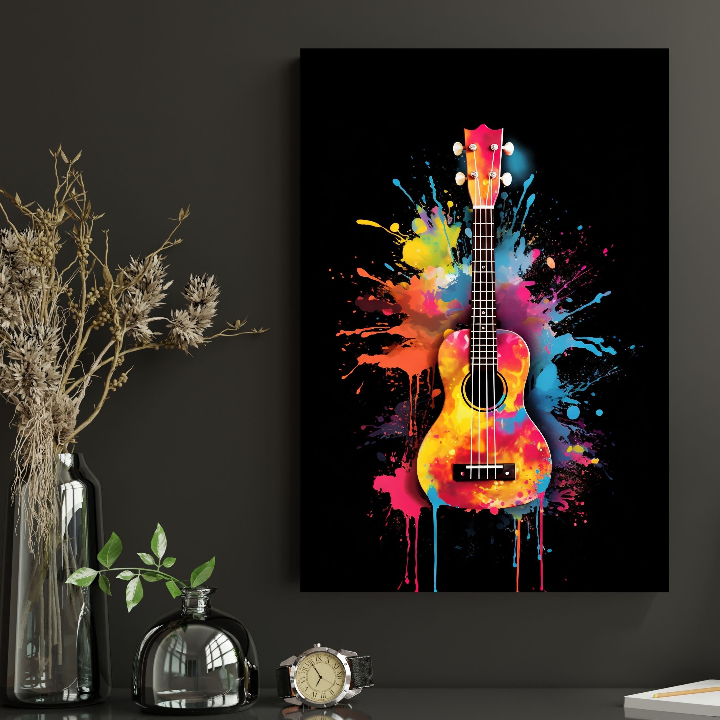 Ukulele Poster, Musical Instrument, Music Wall Art, Studio Decor ...