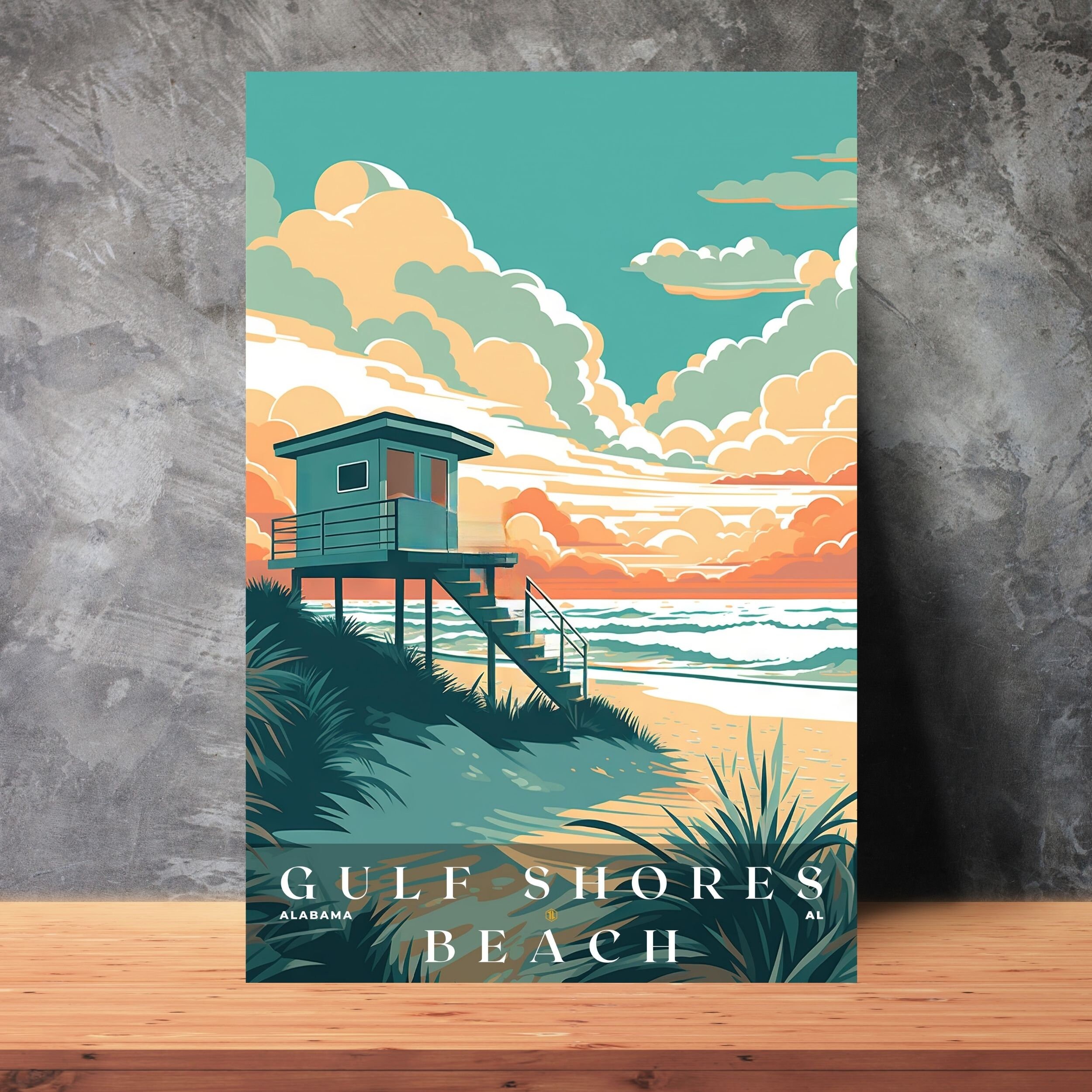 Gulf Shores Beach Poster, Travel Poster, Travel Wall Decor, Retro ...