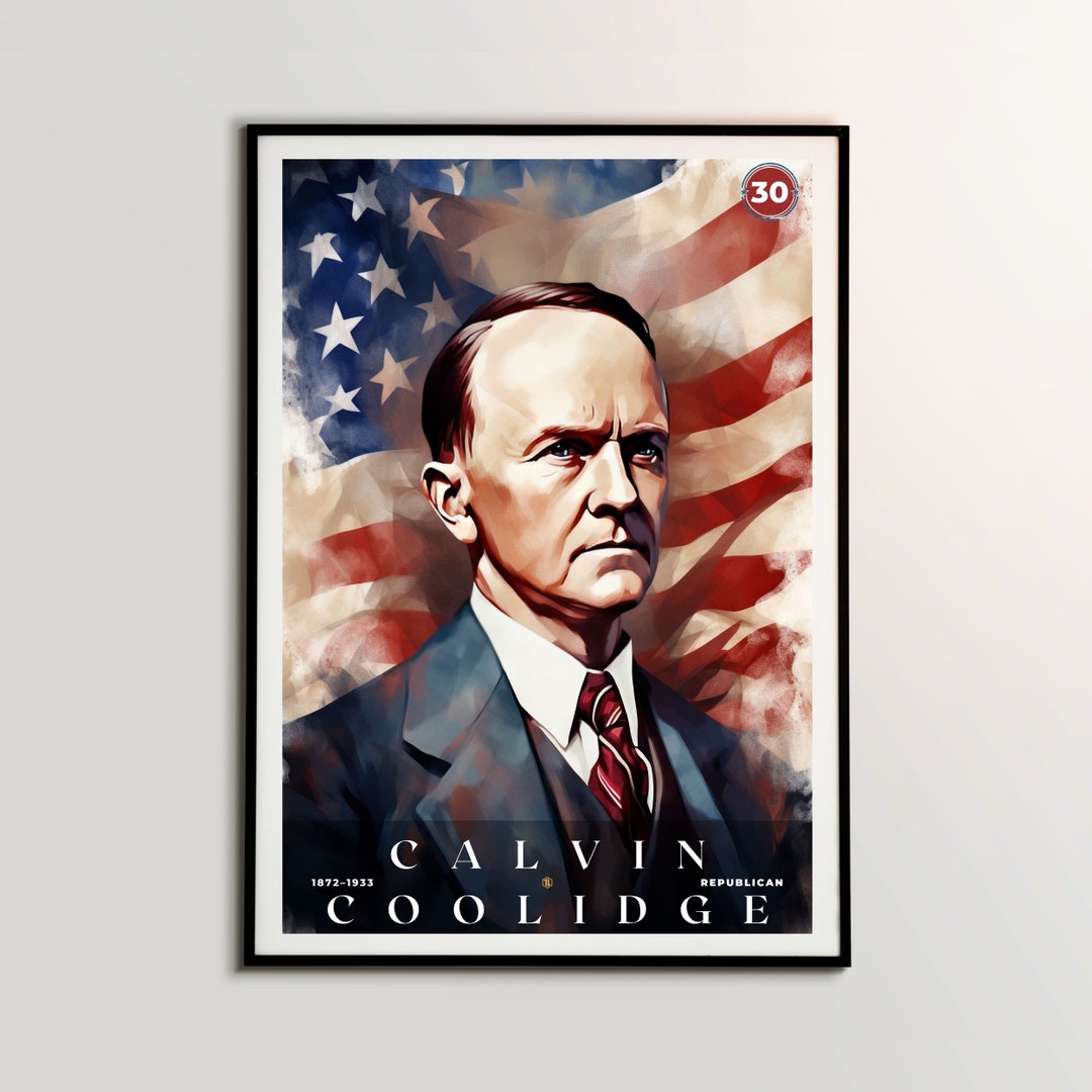 Calvin Coolidge Poster, US Presidents Poster, American History ...