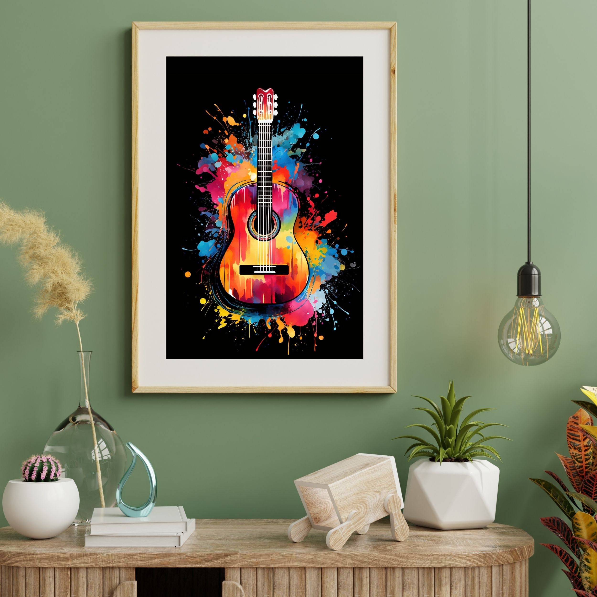Classic Guitar Poster, Musical Instrument, Music Wall Art, Studio Decor ...