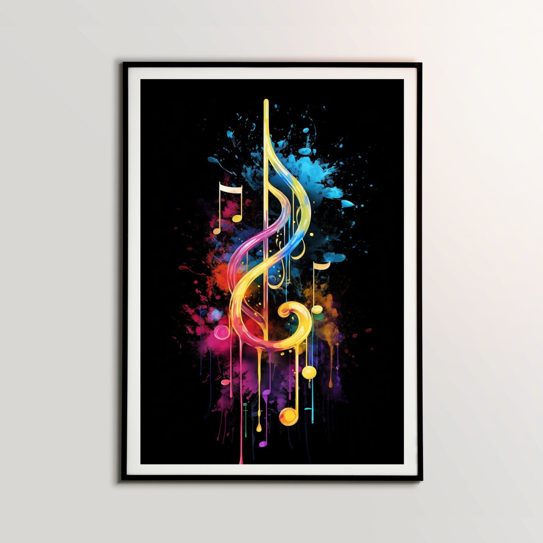 Music Note Poster, Musical Instrument, Music Wall Art, Studio Decor ...
