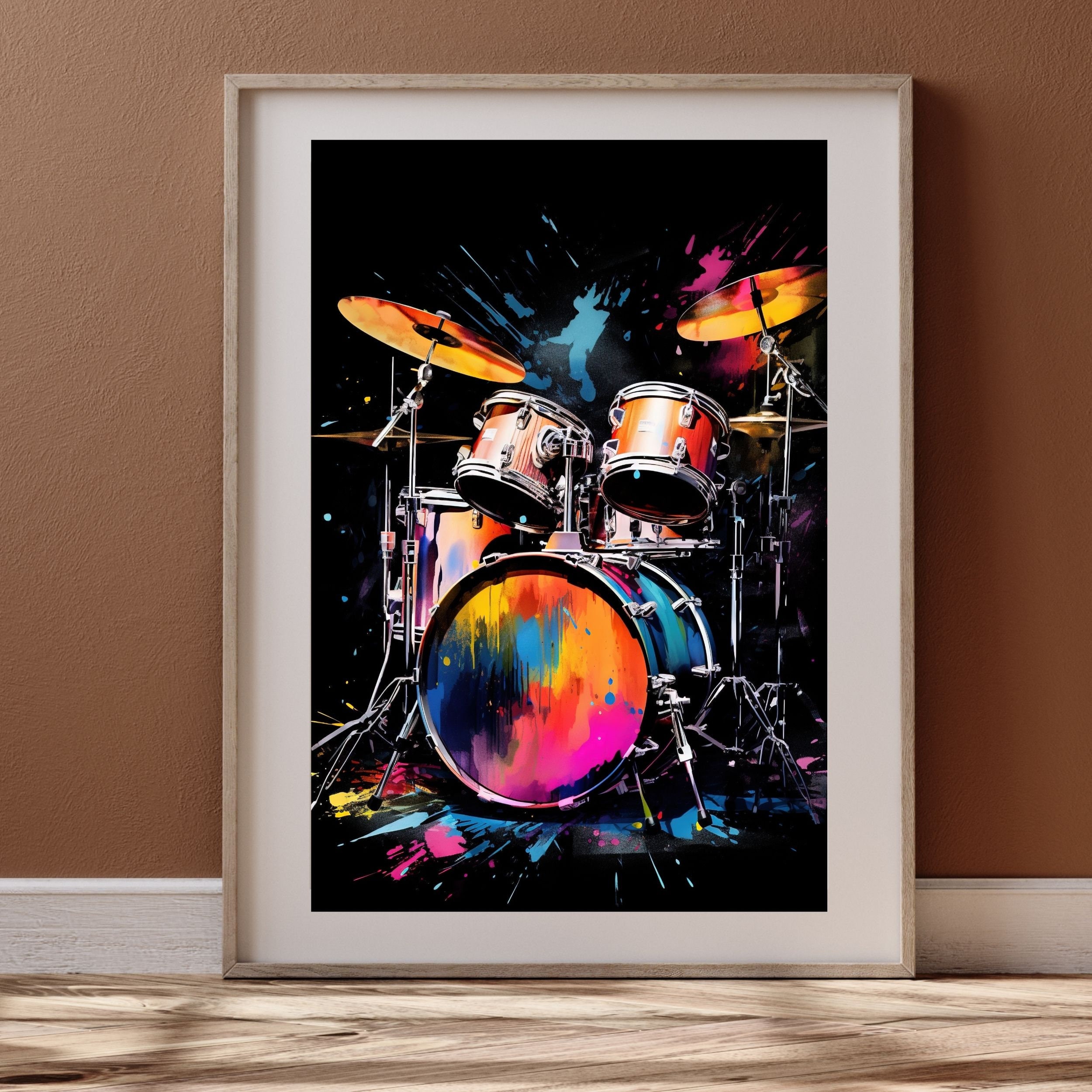 Drums Poster, Musical Instrument, Music Wall Art, Studio Decor, Musical ...
