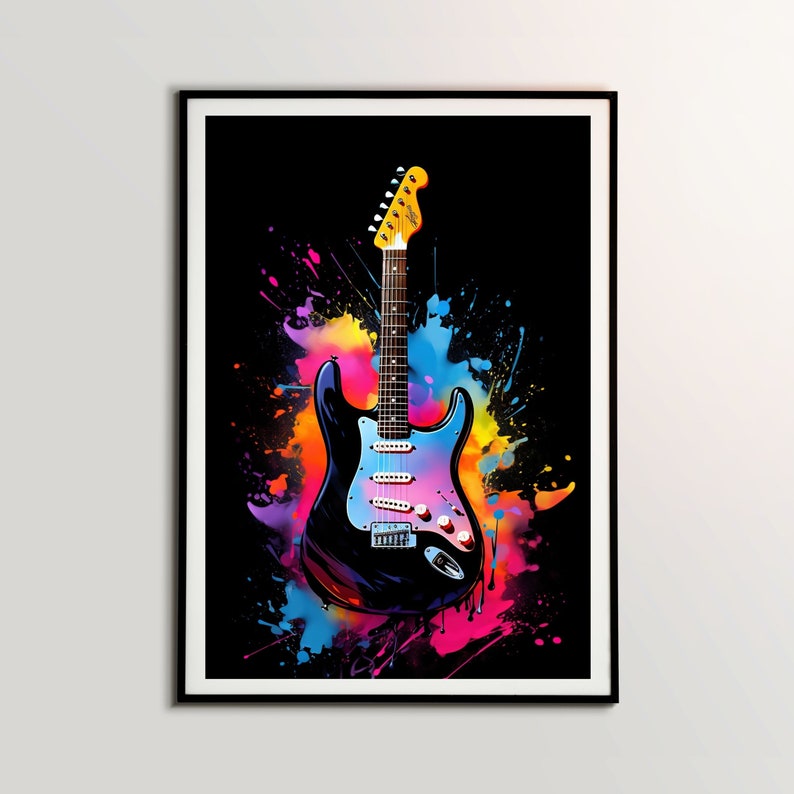 Electric Guitar Poster, Musical Instrument, Music Wall Art, Studio ...