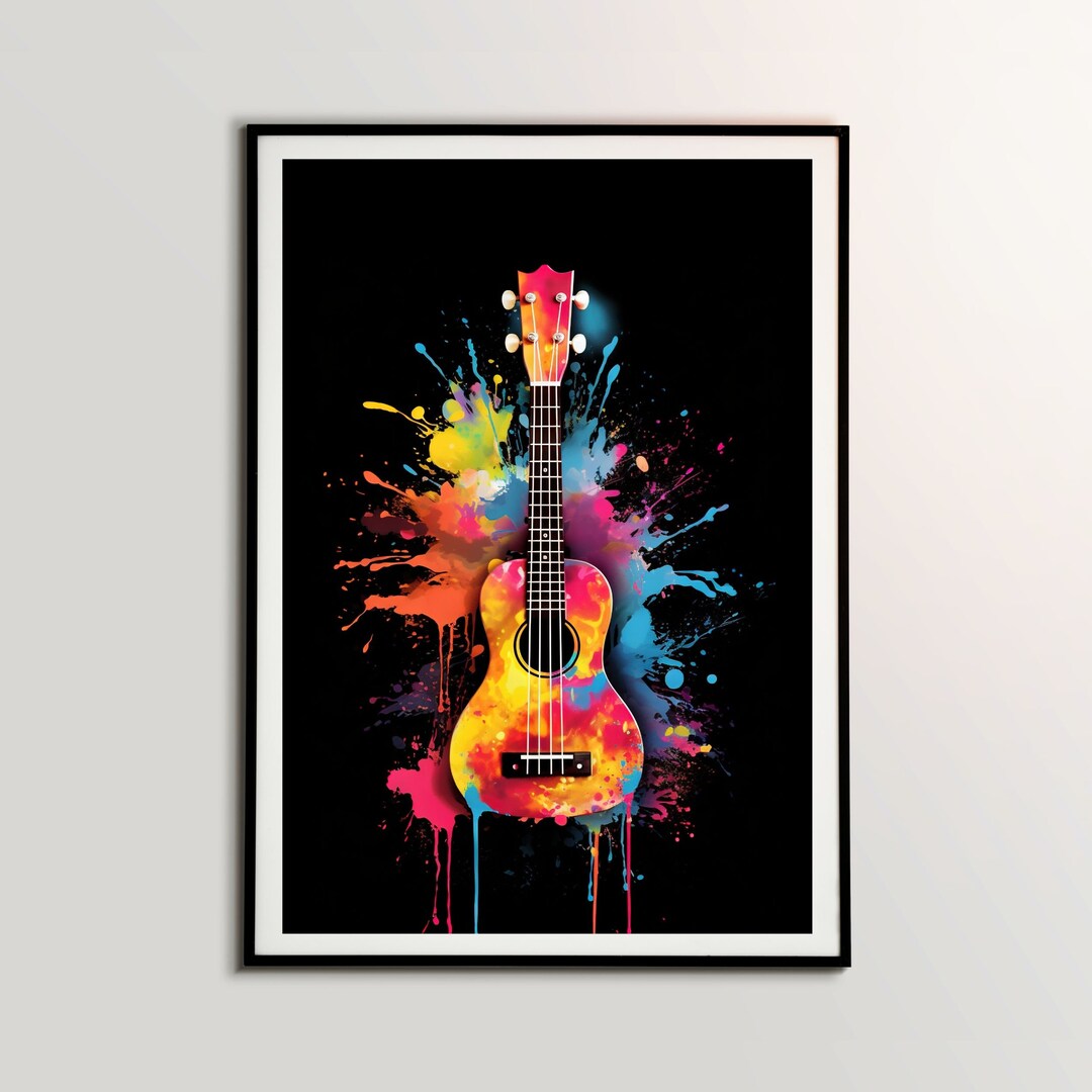 Ukulele Poster, Musical Instrument, Music Wall Art, Studio Decor ...