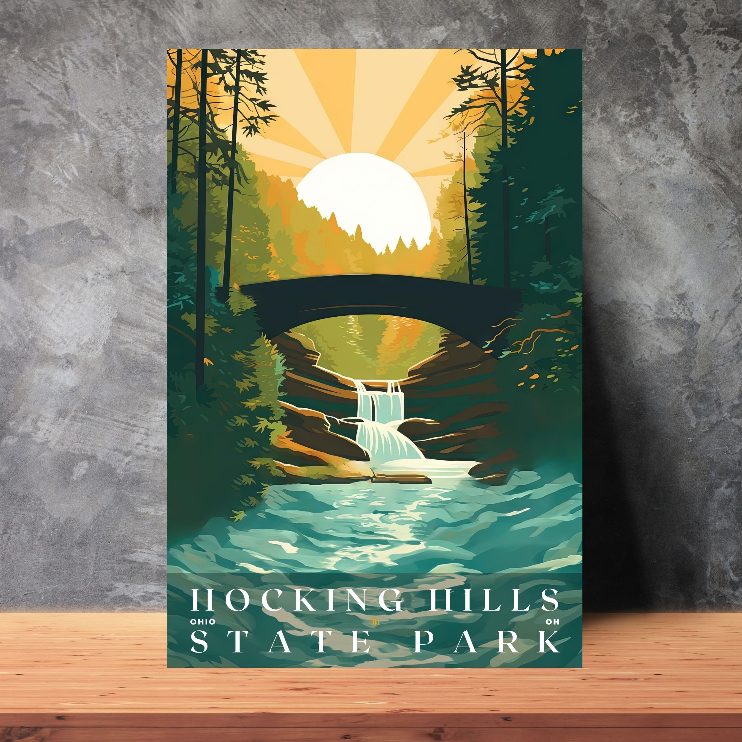 Hocking Hills State Park Poster, Travel Poster, Travel Wall Decor ...