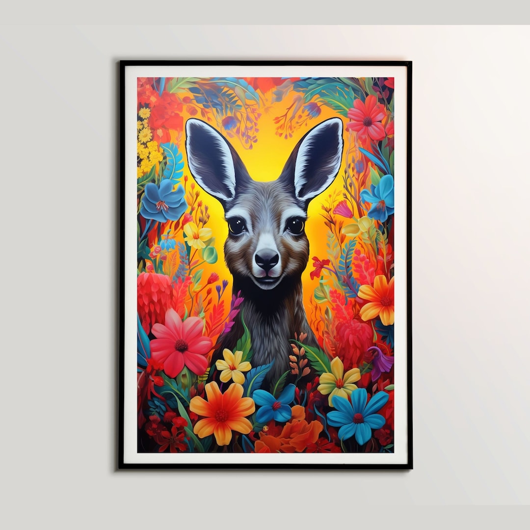 Kangaroo Poster Beloved Animals Prints Colorful Animal - Etsy