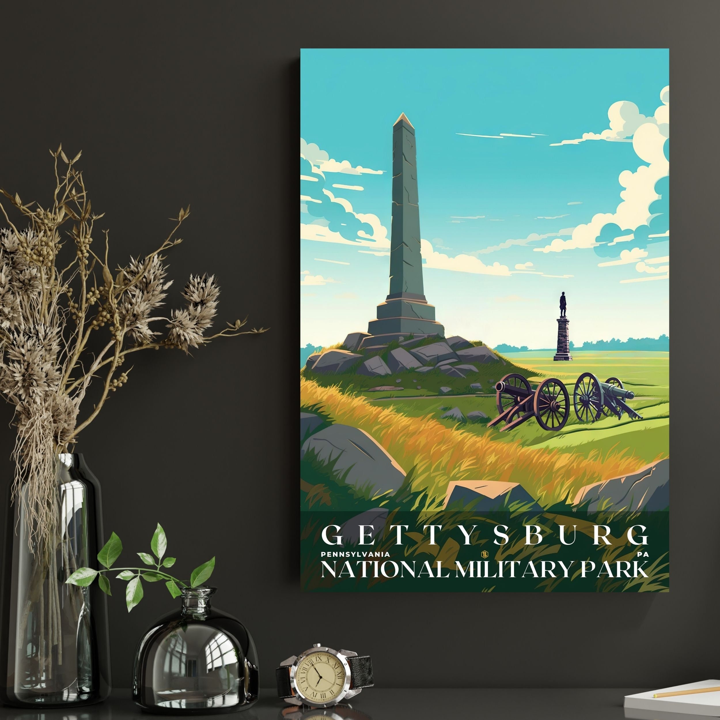 Gettysburg National Military Park Poster, Travel Poster, Travel Wall ...
