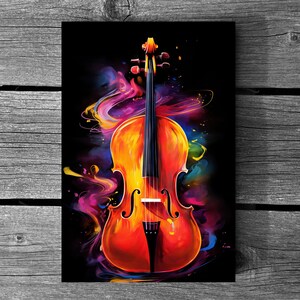 Cello Poster, Musical Instrument, Music Wall Art, Studio Decor, Musical ...