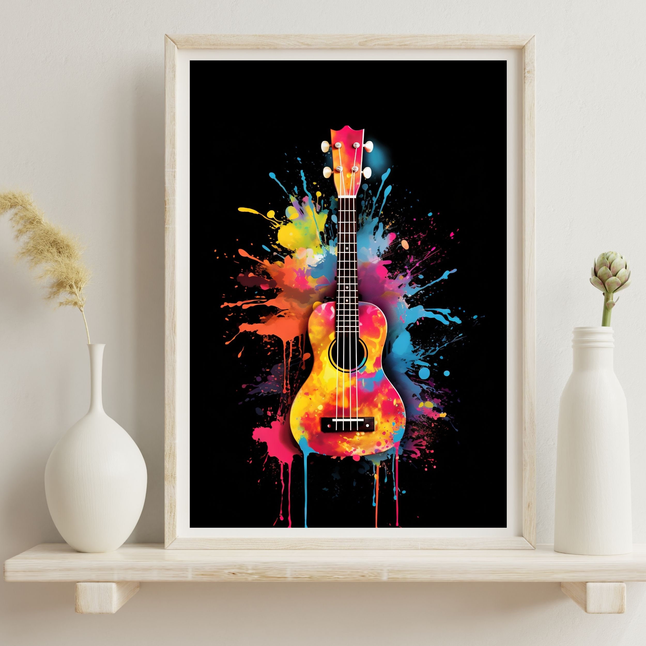 Ukulele Poster, Musical Instrument, Music Wall Art, Studio Decor ...