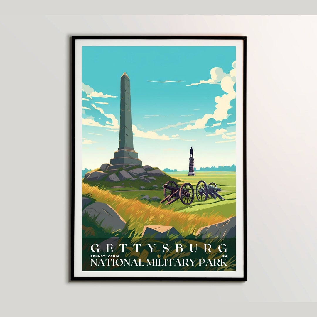 Gettysburg National Military Park Poster, Travel Poster, Travel Wall ...