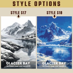 Glacier Bay National Park Poster, Travel Wall Decor, Retro Travel ...