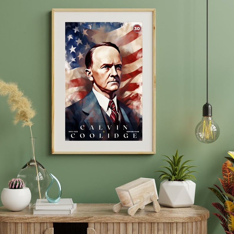 Calvin Coolidge Poster, US Presidents Poster, American History ...