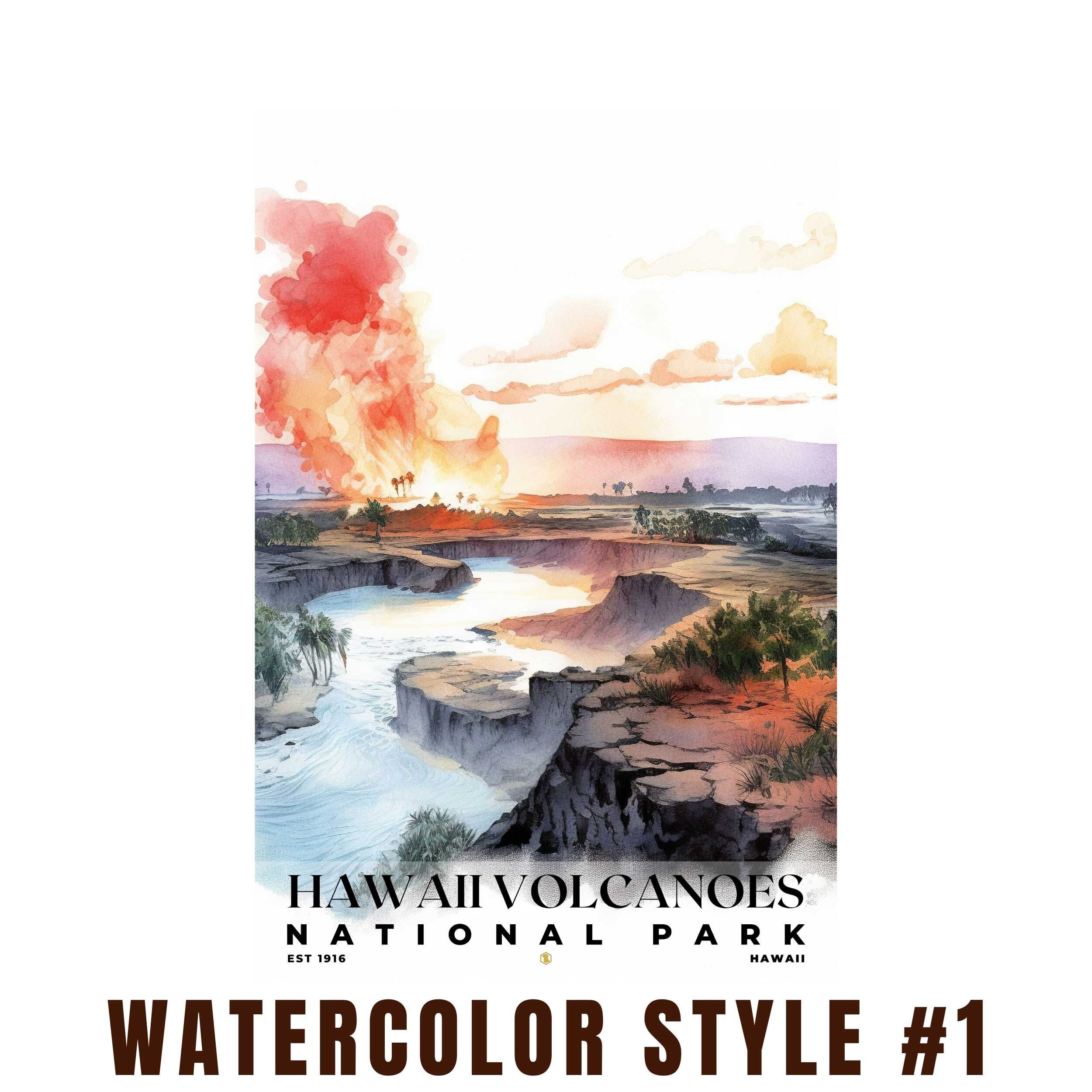 Hawaii Volcanoes National Park, National Park Poster, Travel Wall Decor ...