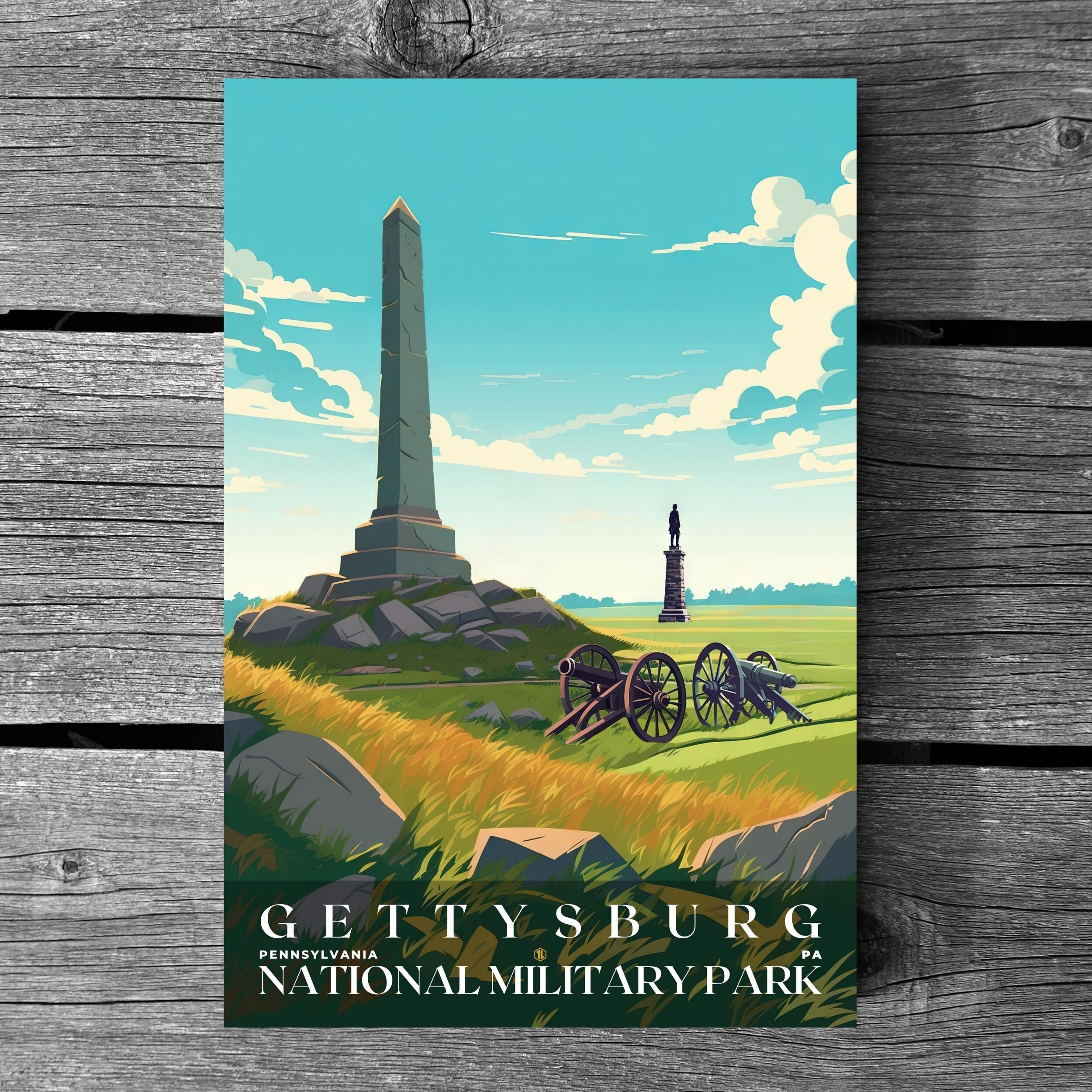 Gettysburg National Military Park Poster, Travel Poster, Travel Wall ...