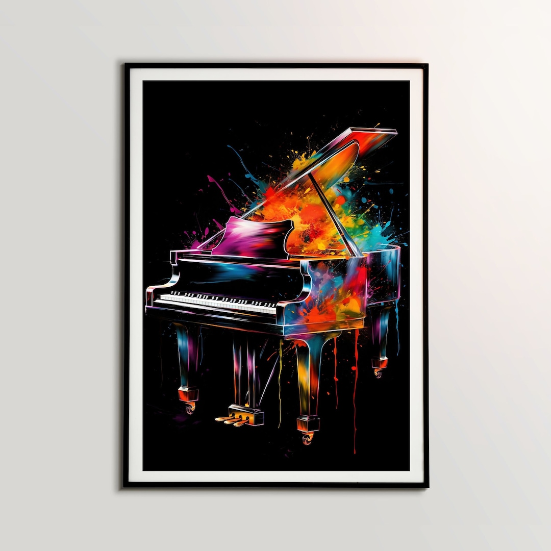 Piano Poster, Musical Instrument, Music Wall Art, Studio Decor, Musical ...