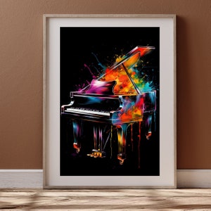 Piano Poster, Musical Instrument, Music Wall Art, Studio Decor, Musical ...