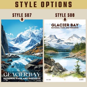 Glacier Bay National Park Poster, Travel Wall Decor, Retro Travel ...