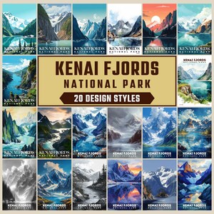 Kenai Fjords National Park Poster, Travel Wall Decor, Retro Travel Poster, Office Poster, Home ...