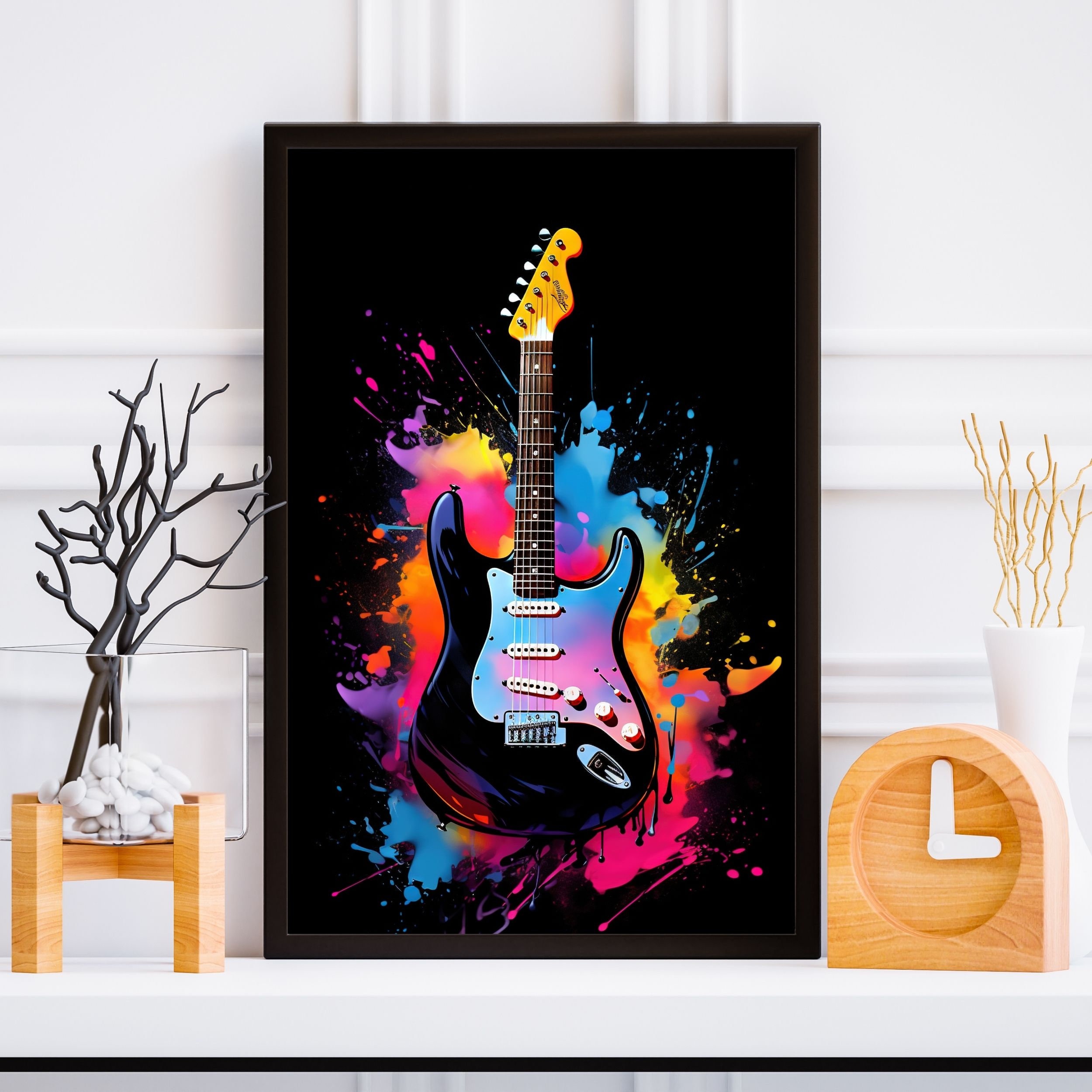 Electric Guitar Poster, Musical Instrument, Music Wall Art, Studio ...