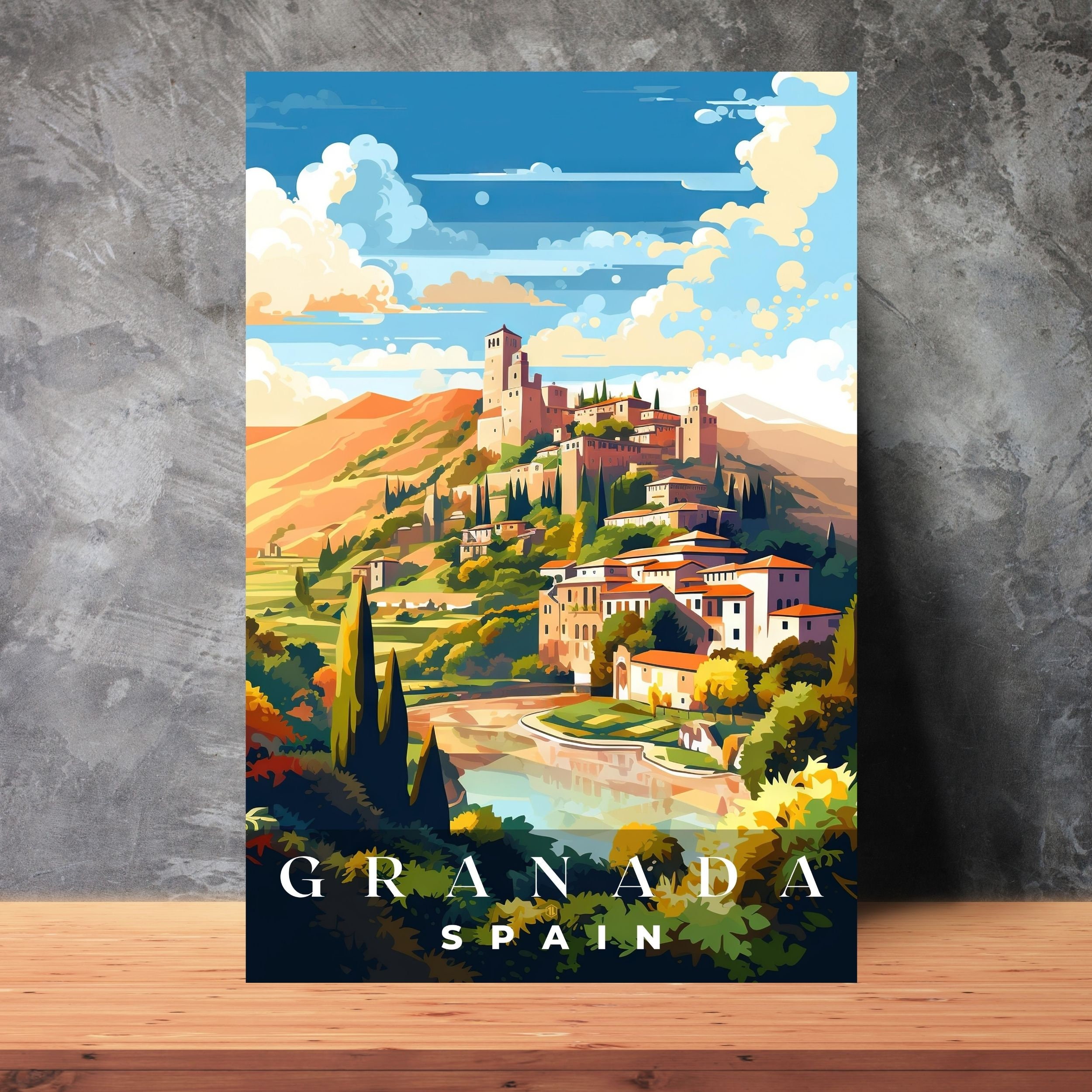 Granada Poster Travel Poster Travel Wall Decor Retro Travel - Etsy