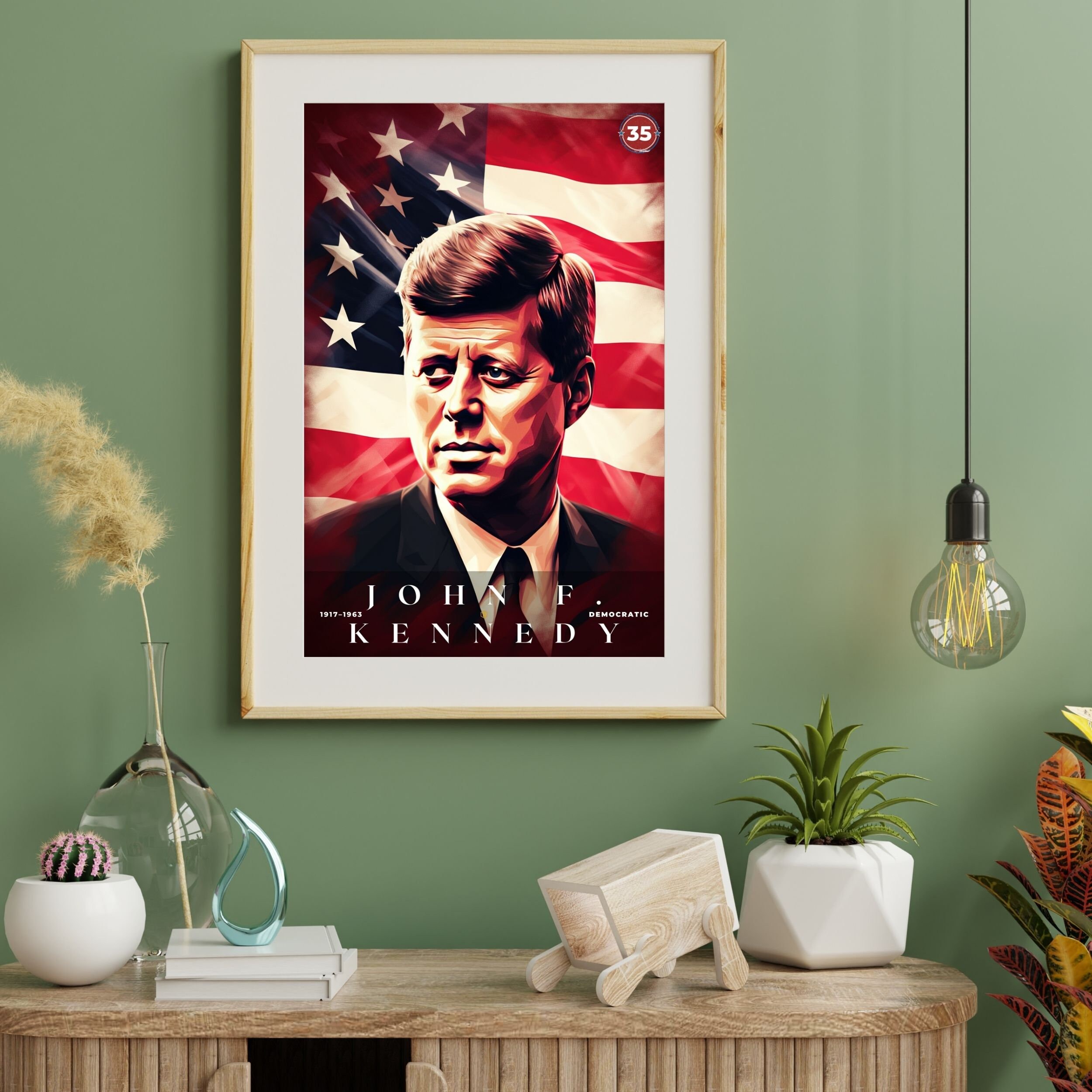 John F. Kennedy Poster, US Presidents Poster, American History ...