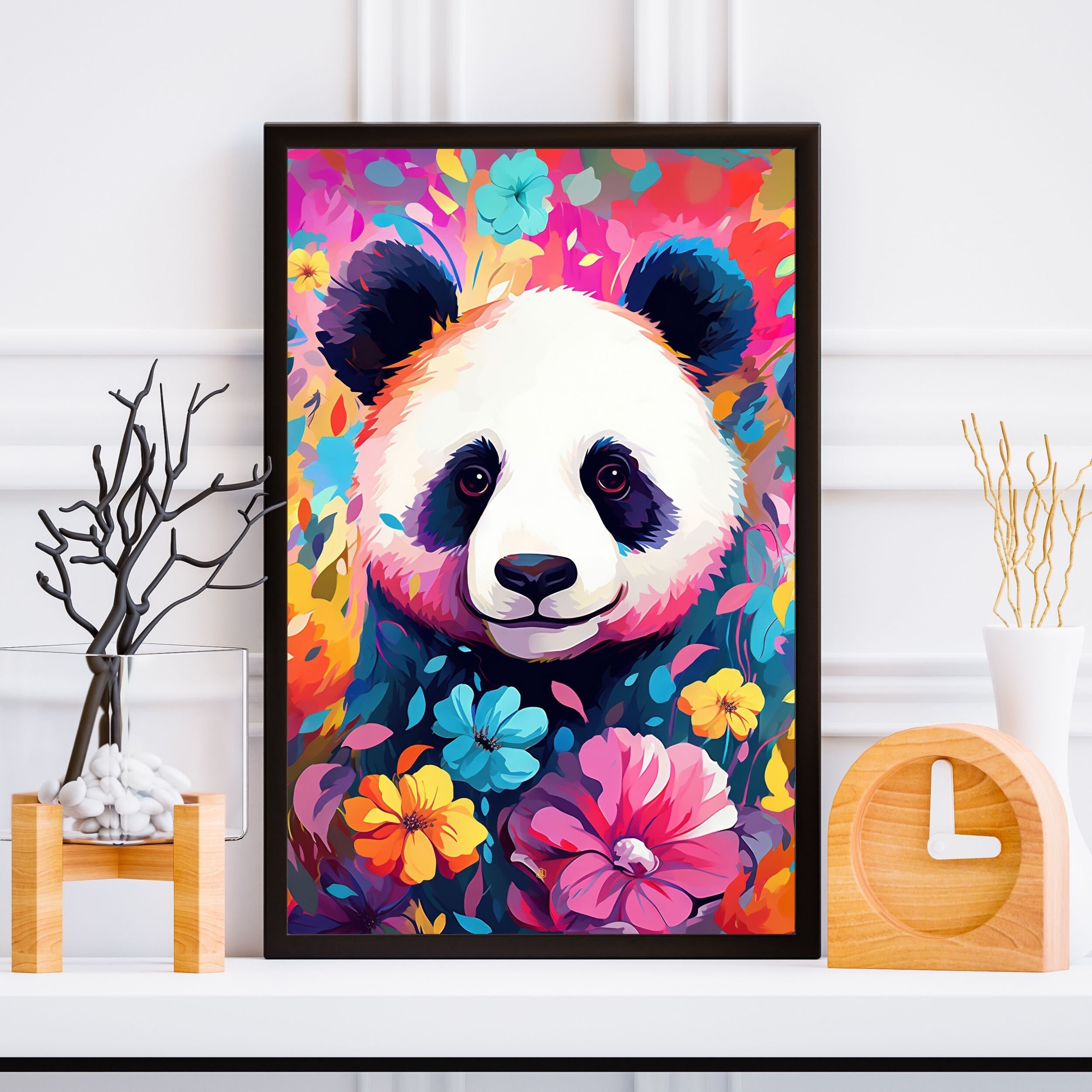 Panda Poster, Beloved Animals Prints, Colorful Animal, Animal Art ...