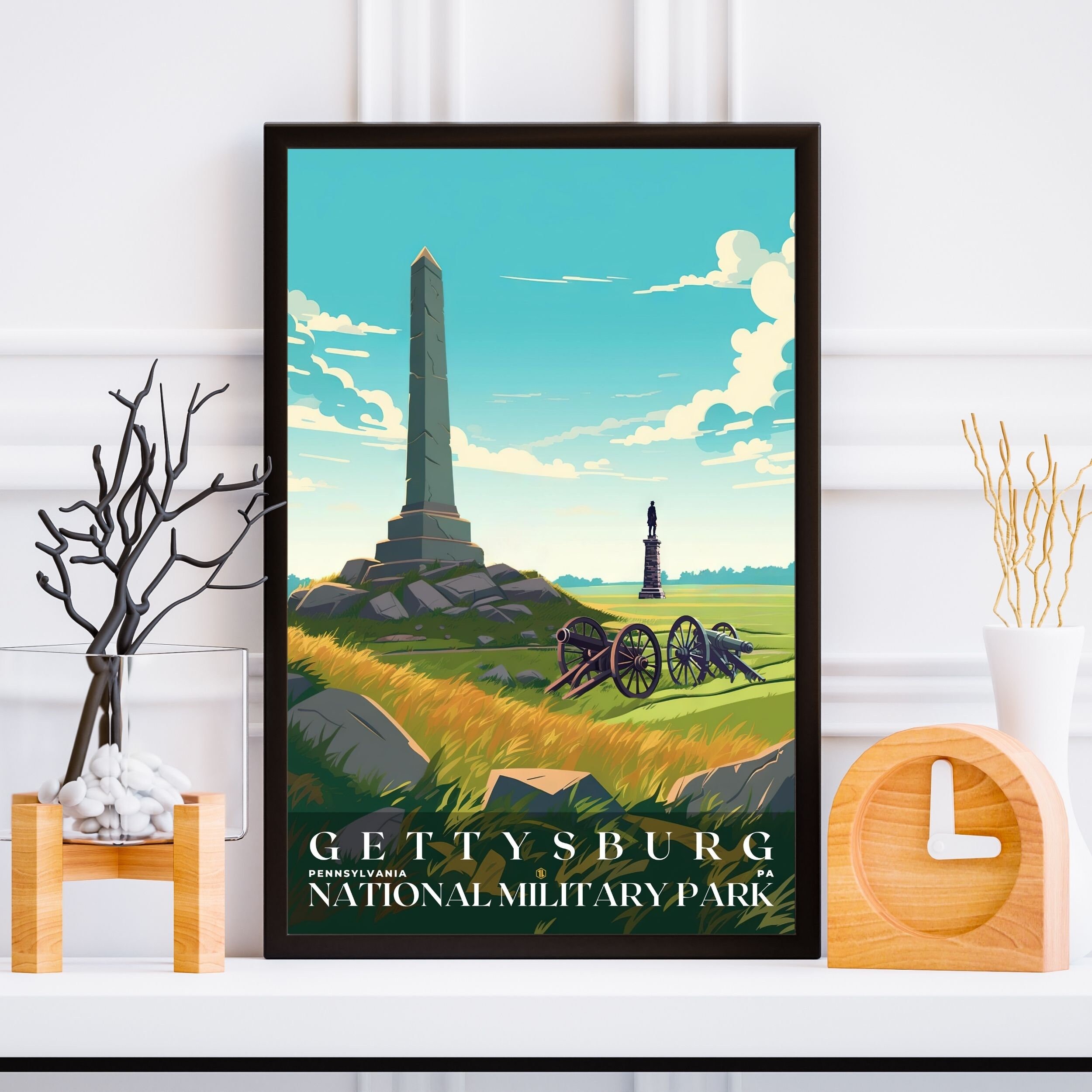 Gettysburg National Military Park Poster, Travel Poster, Travel Wall ...