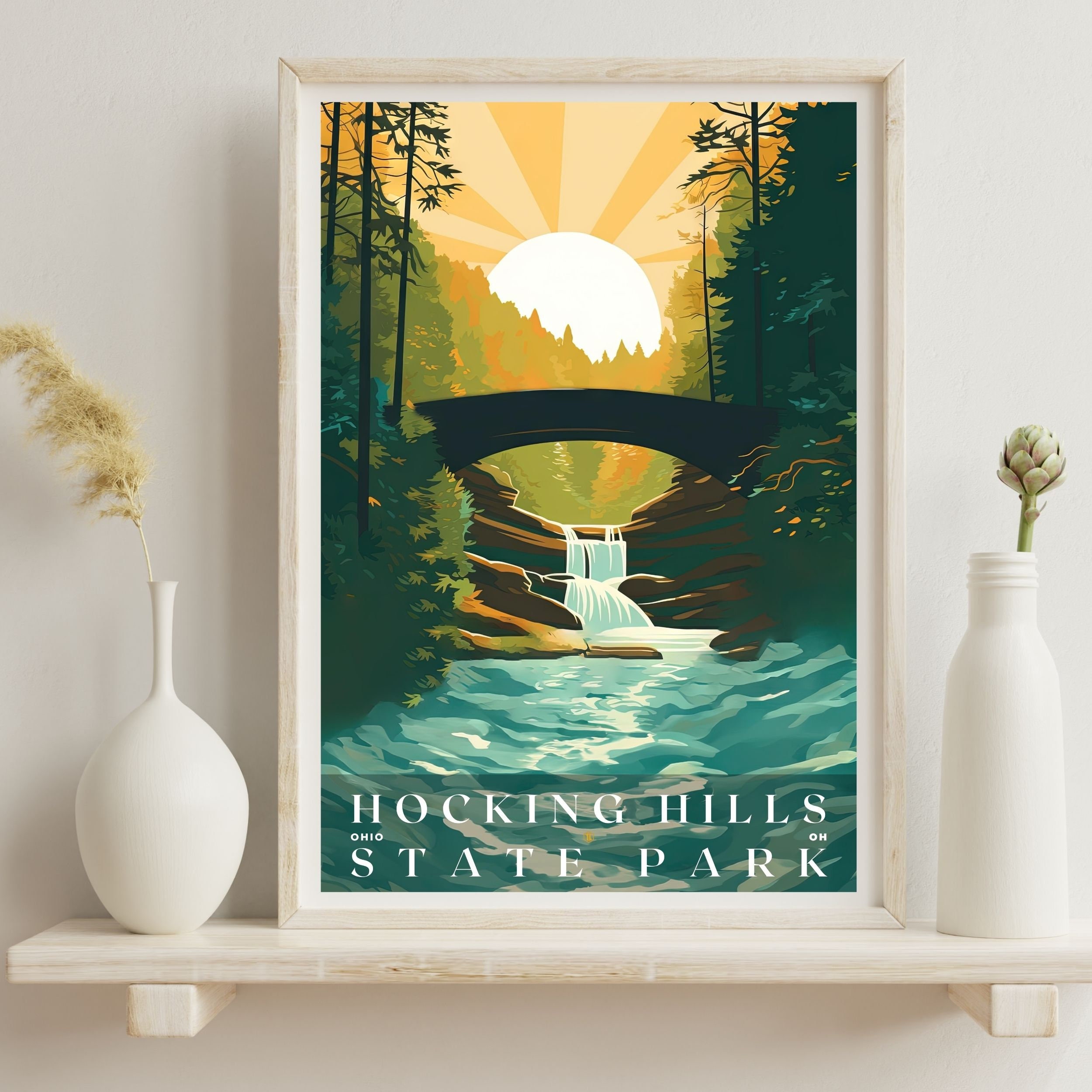 Hocking Hills State Park Poster, Travel Poster, Travel Wall Decor ...