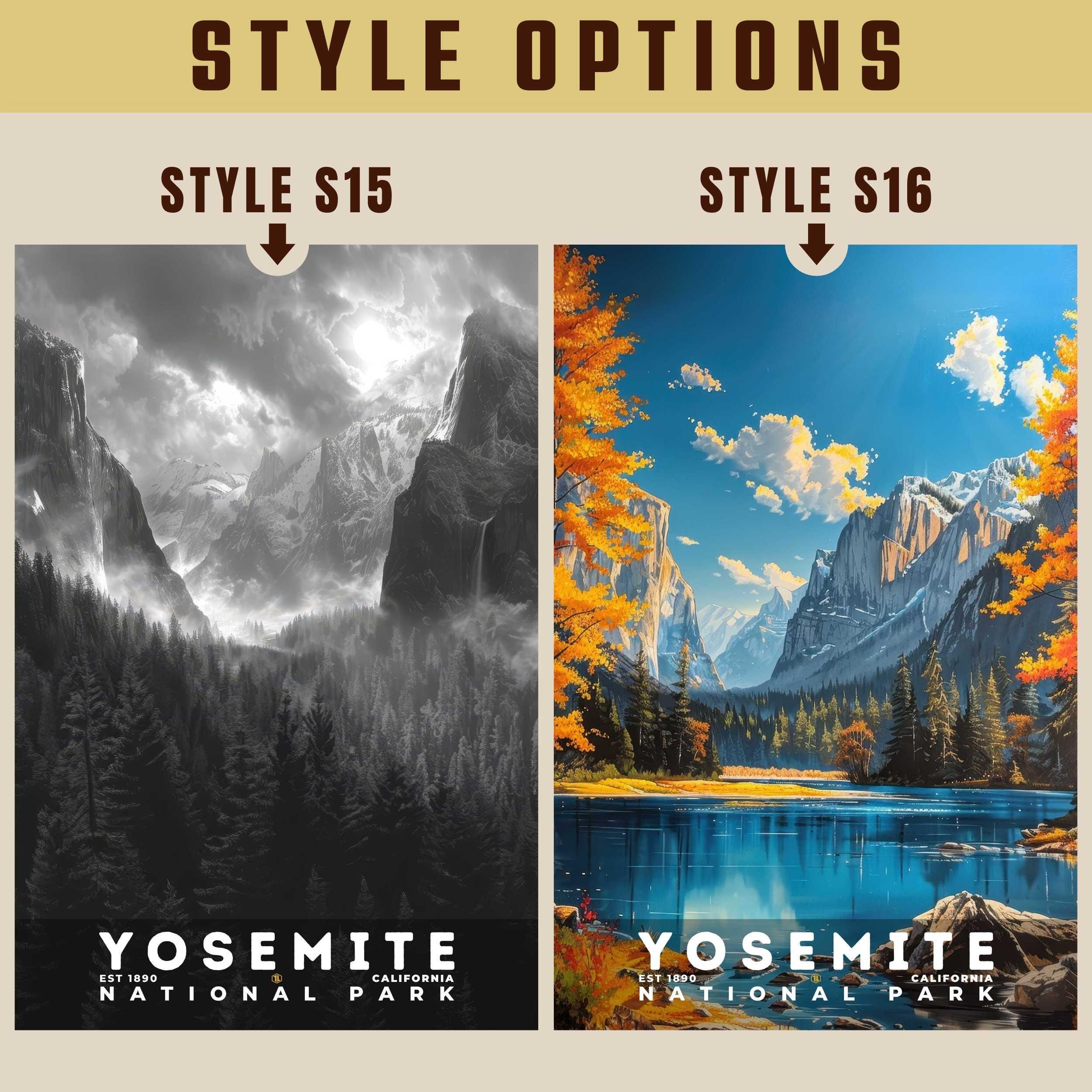 Yosemite National Park Poster, Travel Wall Decor, Retro Travel Poster ...