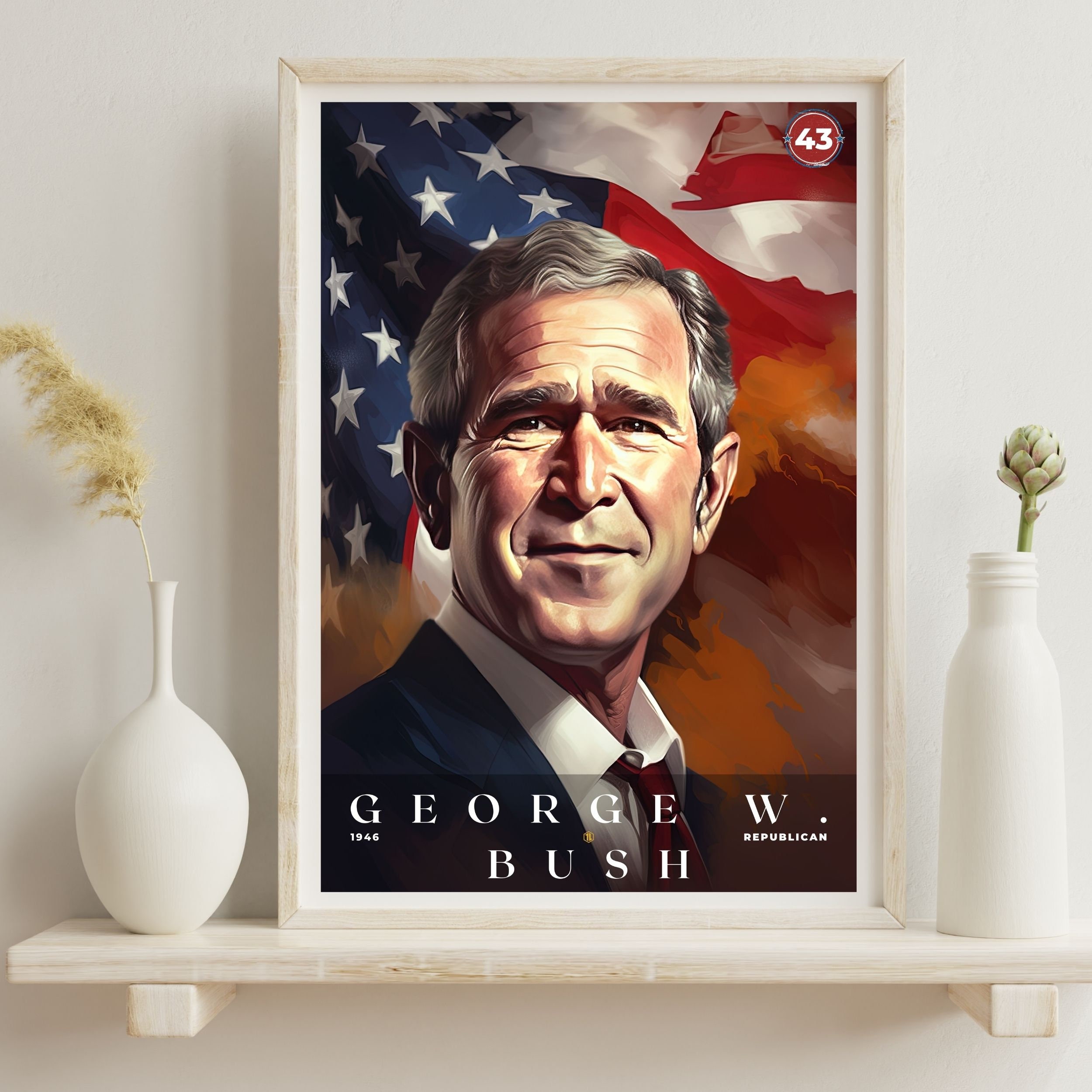 George W. Bush Poster, US Presidents Poster, American History ...