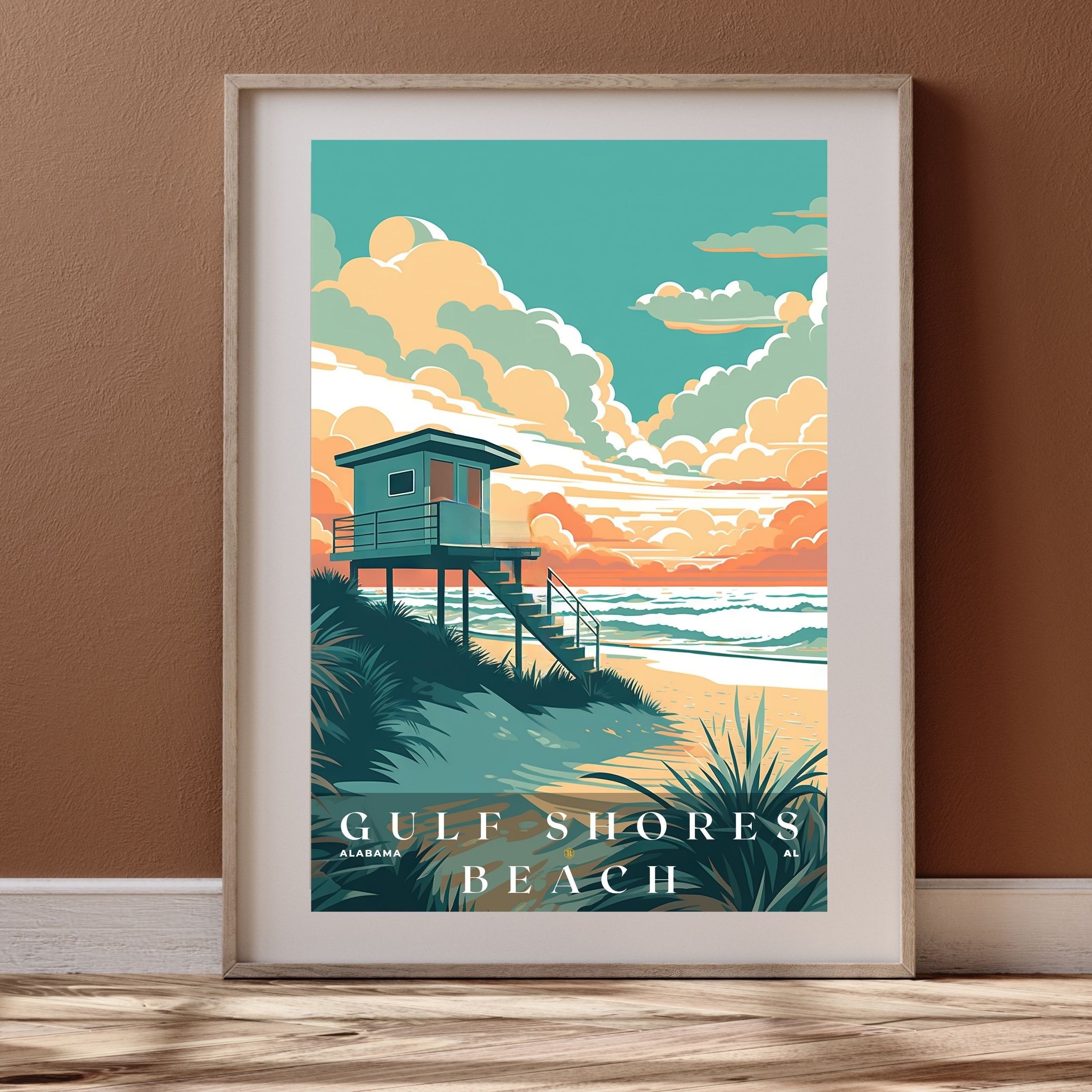 Gulf Shores Beach Poster, Travel Poster, Travel Wall Decor, Retro ...