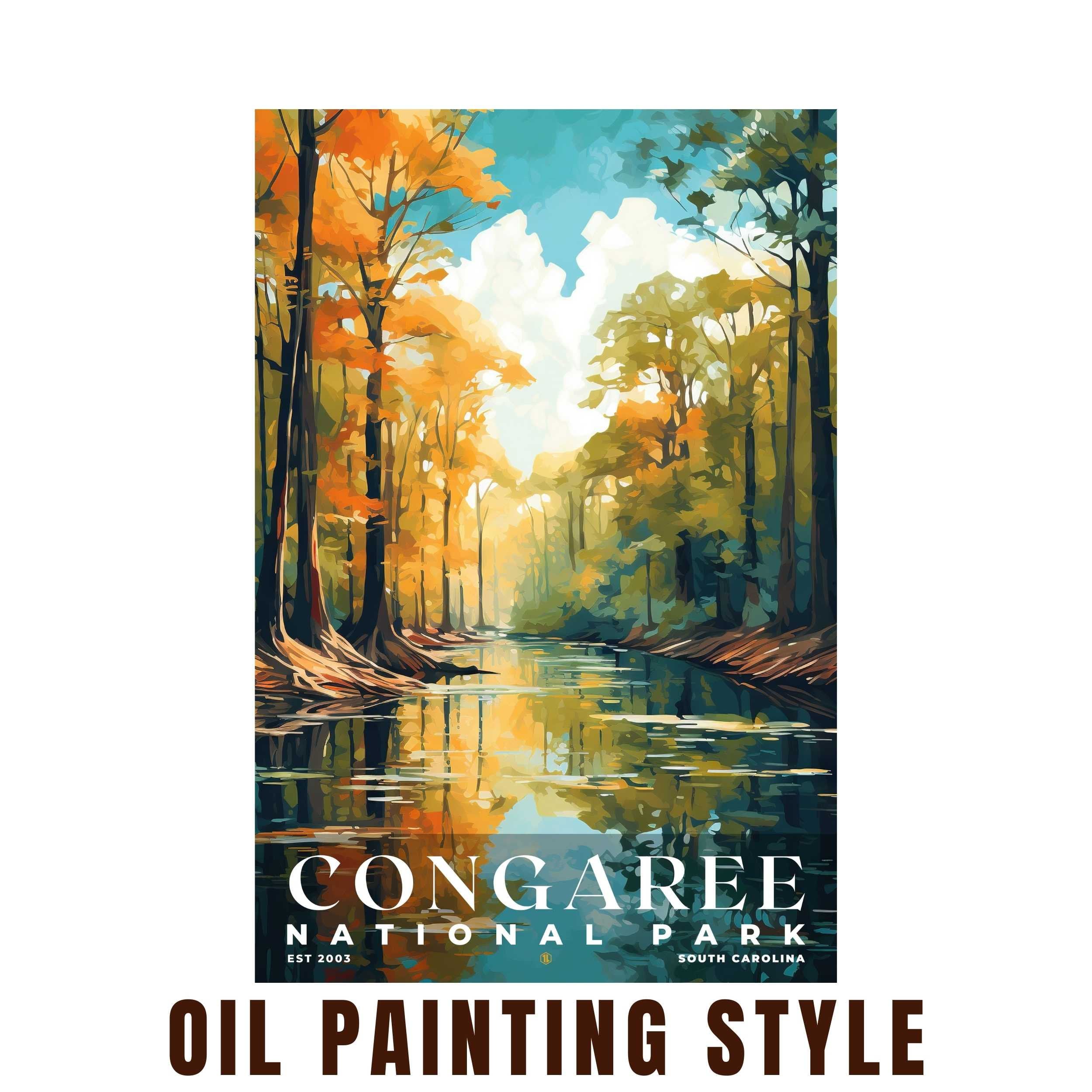 Congaree National Park, National Park Poster, Travel Wall Decor, Retro ...