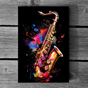 Saxophone Poster, Musical Instrument, Music Wall Art, Studio Decor ...