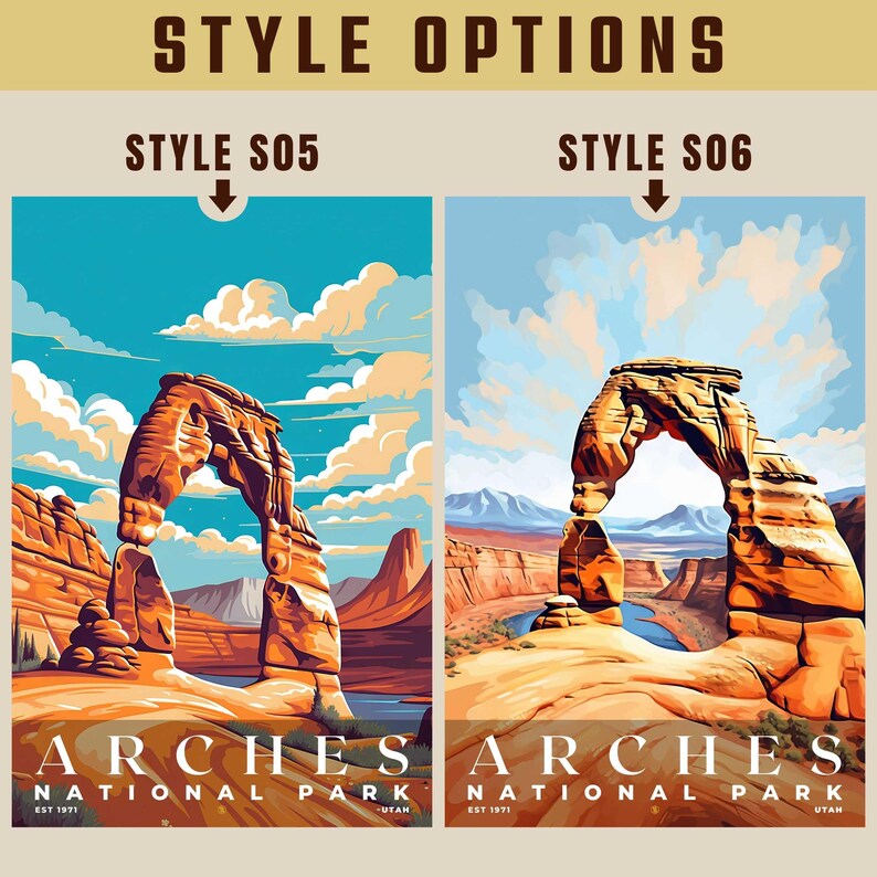 Arches National Park Poster, Travel Wall Decor, Retro Travel Poster ...