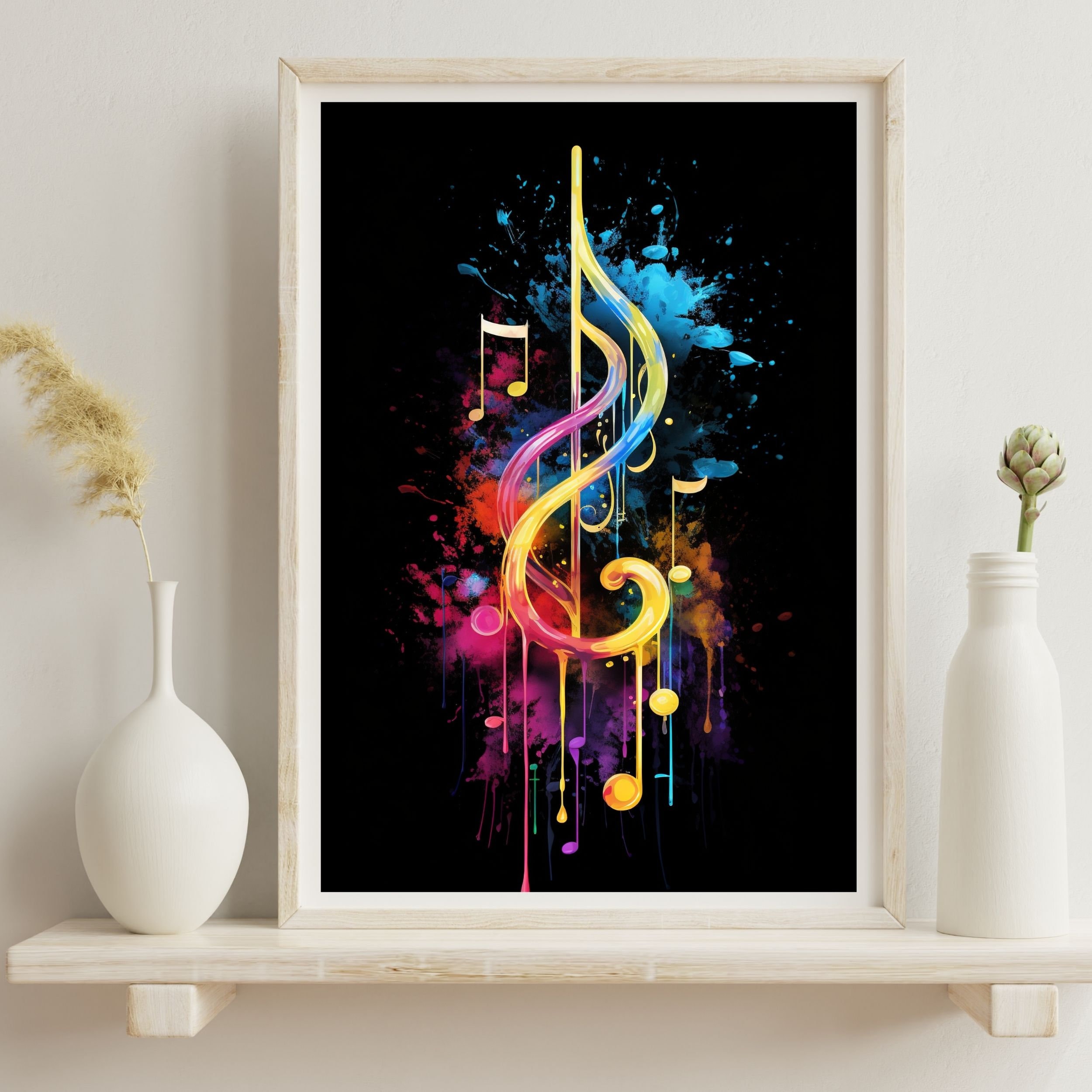 Music Note Poster, Musical Instrument, Music Wall Art, Studio Decor ...
