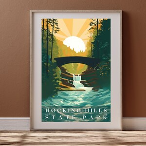 Hocking Hills State Park Poster, Travel Poster, Travel Wall Decor ...