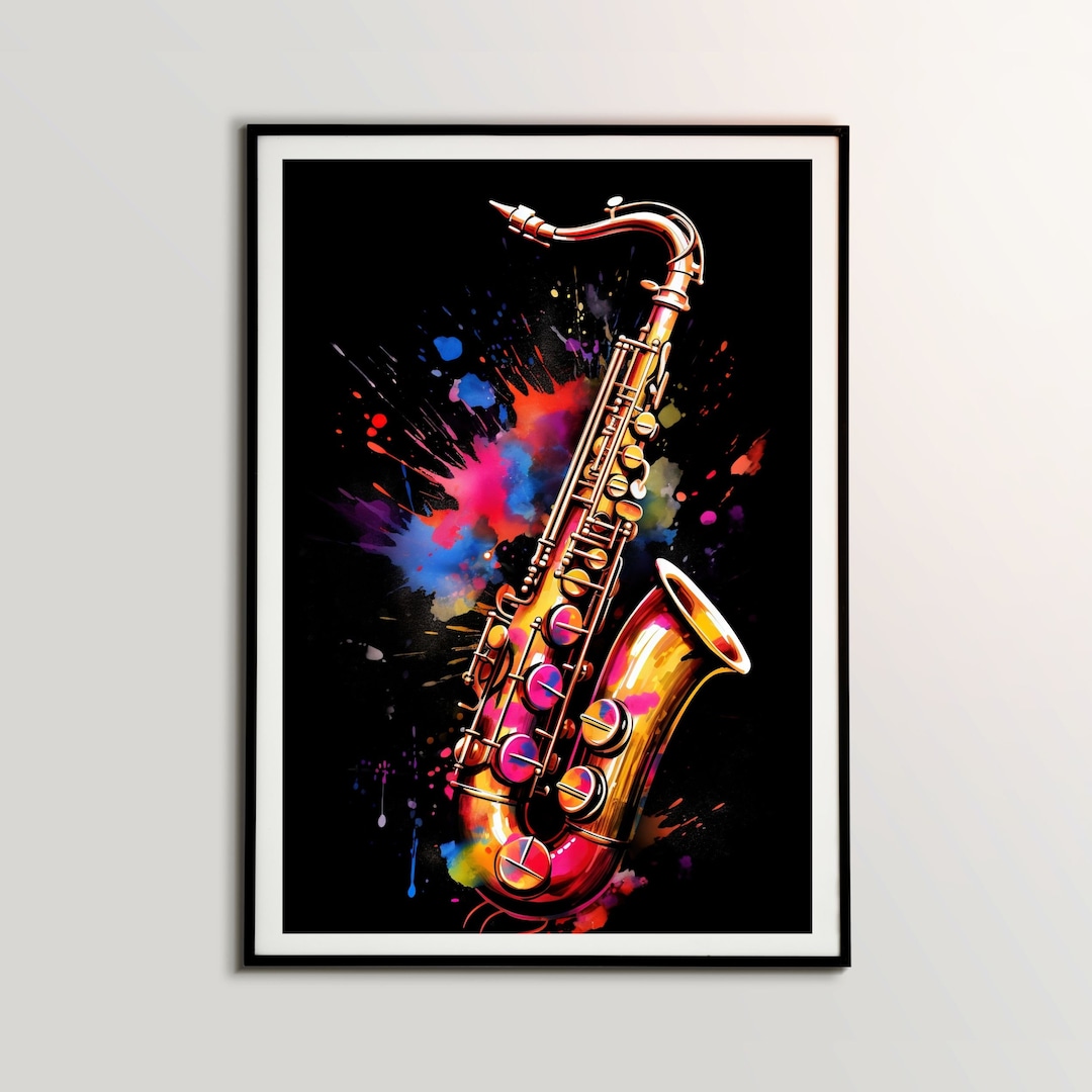 Saxophone Poster, Musical Instrument, Music Wall Art, Studio Decor ...