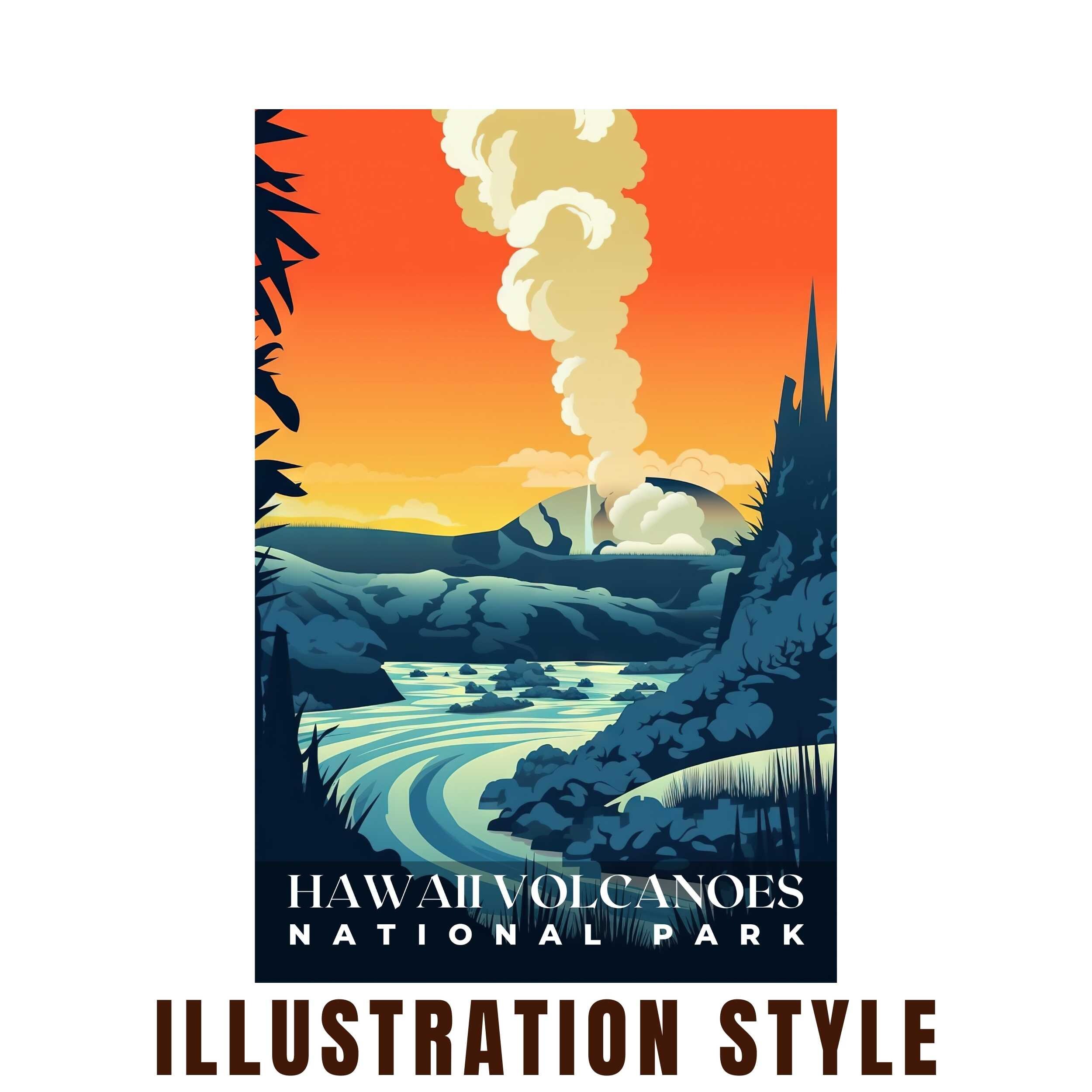 Hawaii Volcanoes National Park, National Park Poster, Travel Wall Decor ...