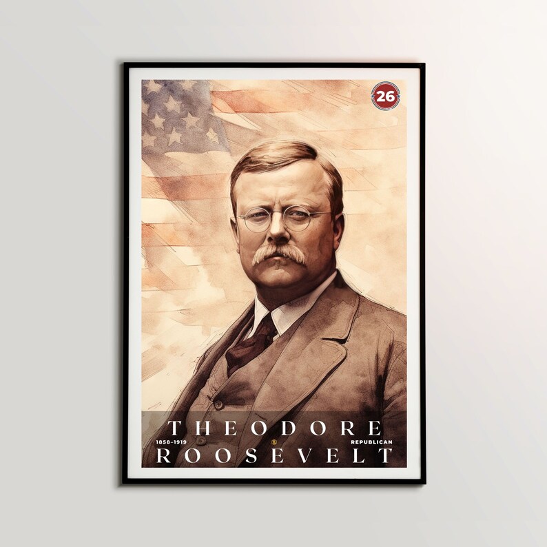 Theodore Roosevelt Poster US Presidents Poster American - Etsy