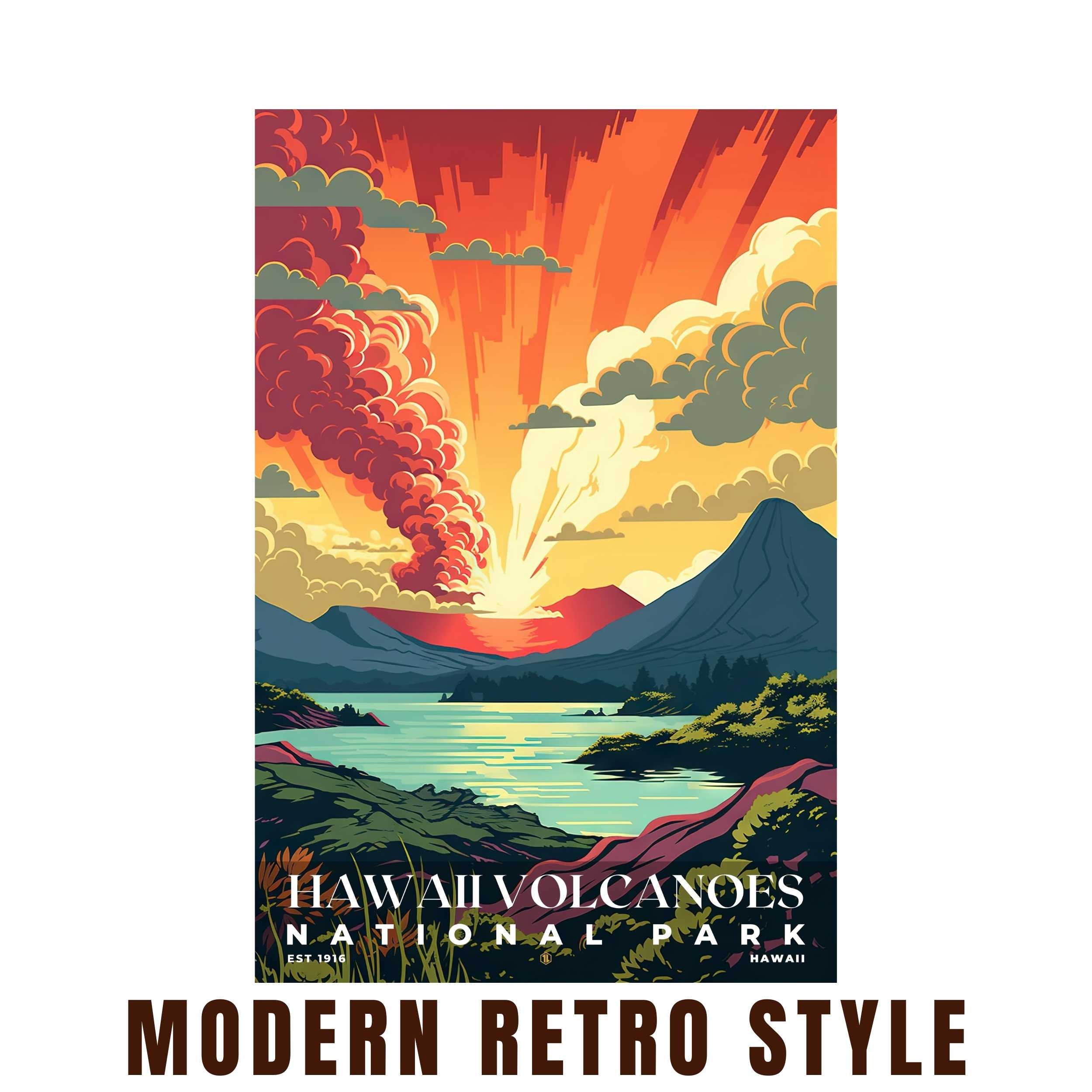 Hawaii Volcanoes National Park, National Park Poster, Travel Wall Decor ...
