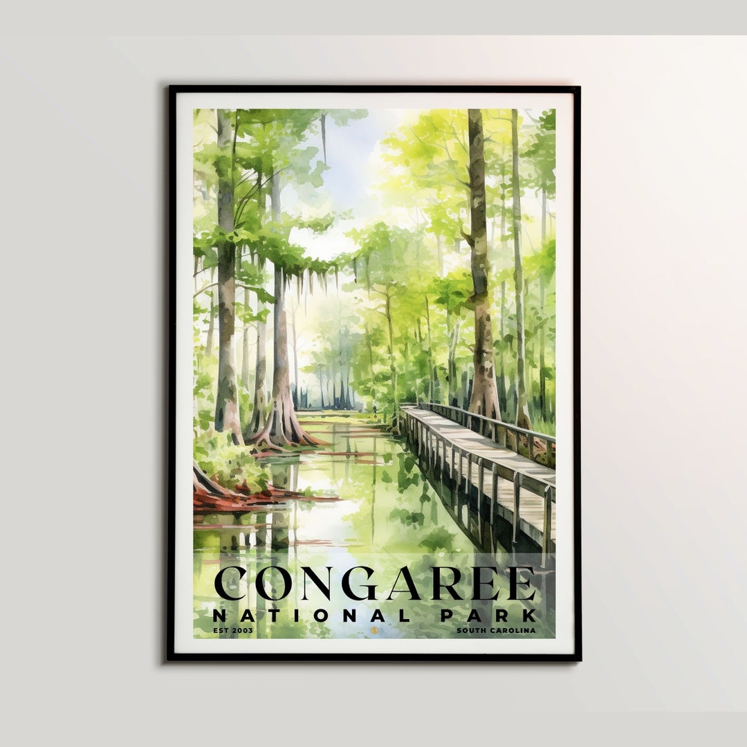 Congaree National Park National Park Poster Travel Wall - Etsy
