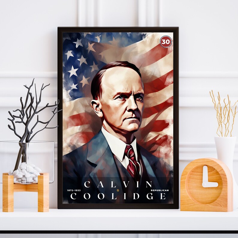 Calvin Coolidge Poster, US Presidents Poster, American History ...