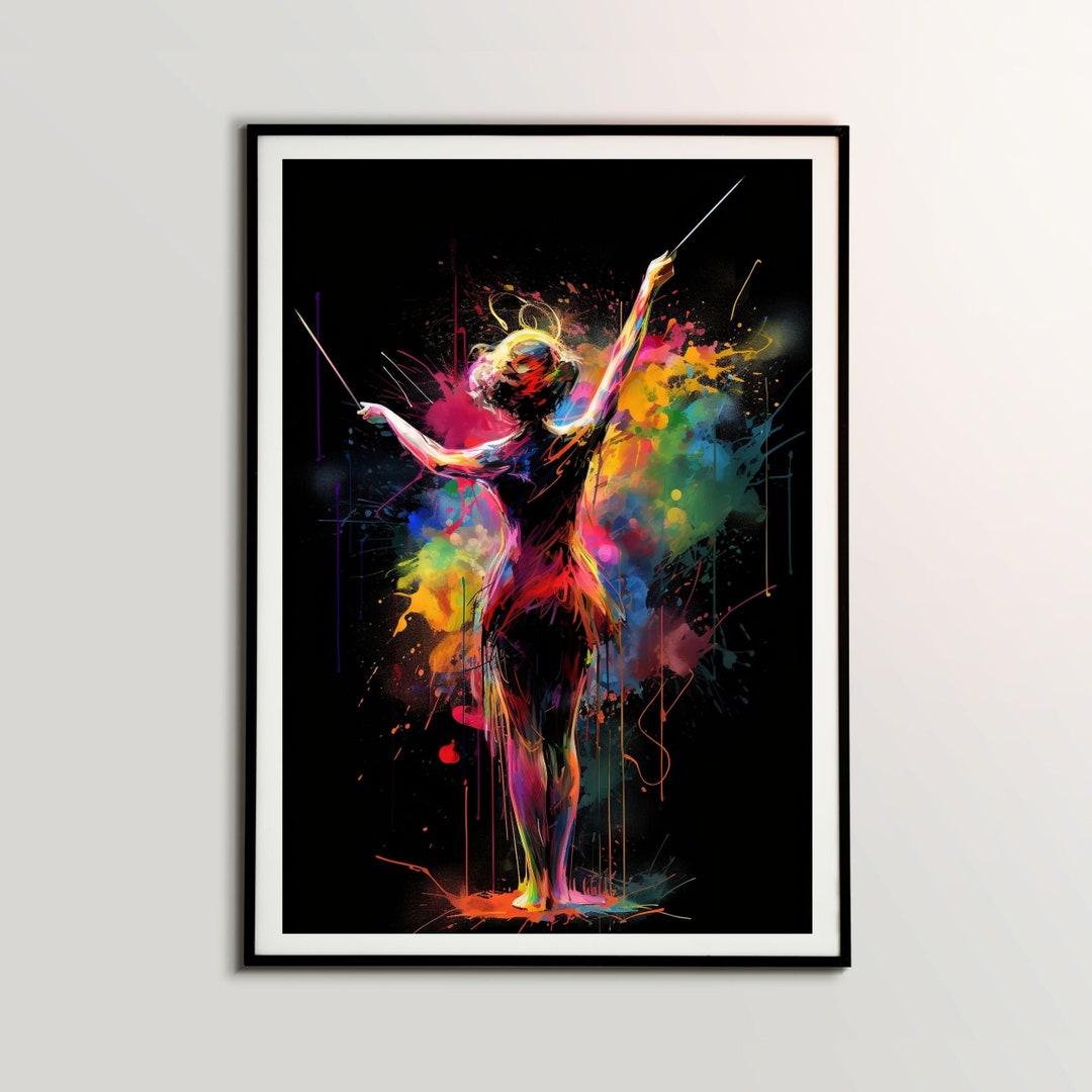 Female Conductor Poster, Musical Instrument, Music Wall Art, Studio ...