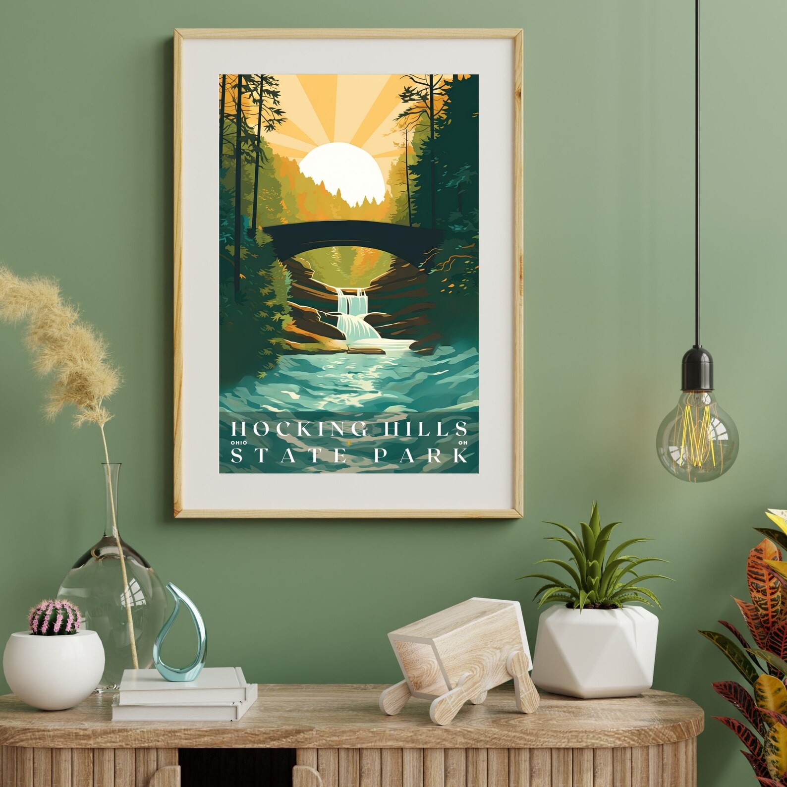 Hocking Hills State Park Poster, Travel Poster, Travel Wall Decor ...