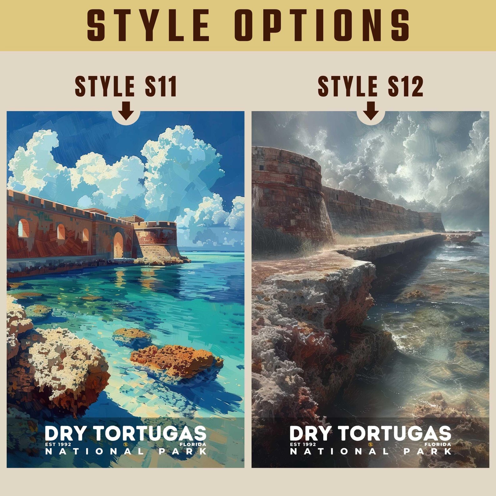 Dry Tortugas National Park Poster, Travel Wall Decor, Retro Travel ...