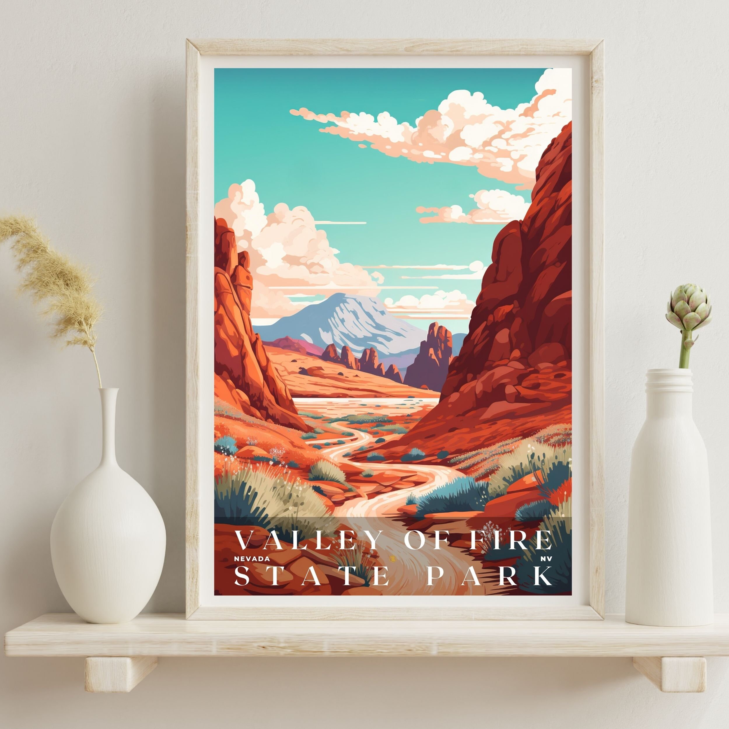 Valley of Fire State Park Poster, Travel Poster, Travel Wall Decor ...