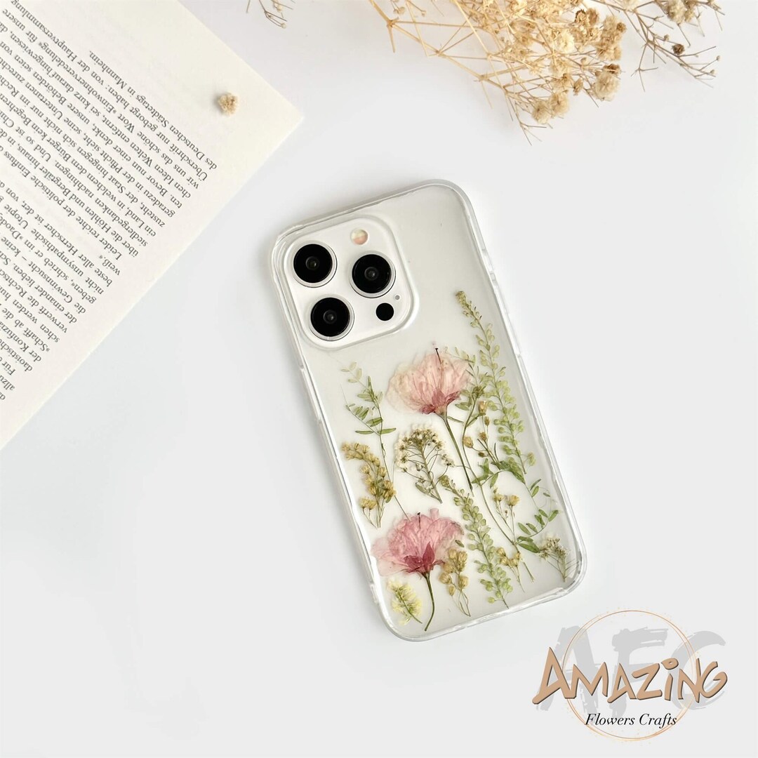 Real Pink Sakura Flower Phone Case for iPhone 16 15 14 13 12 Pro Max XR ...